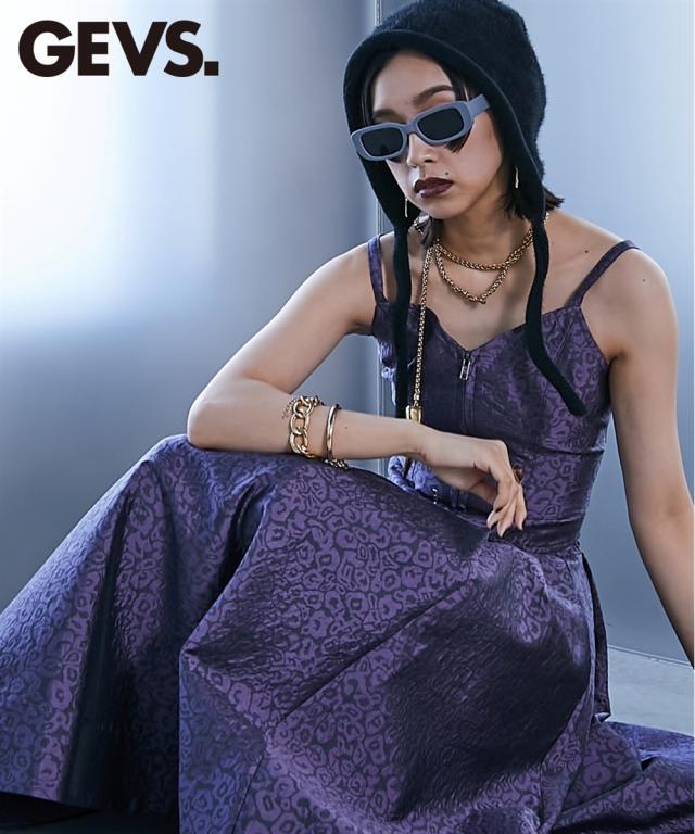 ワンピース ロング マキシ 大きいサイズ レディース 2点セット ビスチェ＋ スカート GEVS. 対応  ひざ下 M〜5L ニッセン nissen