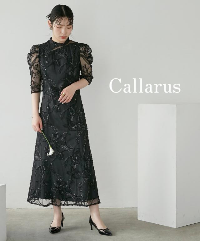 パーティドレス ワンピース レディース 結婚式 お呼ばれ パーティー オケージョン ドレス カッティング風フリンジ刺繍 ロング丈 有 〔Callarus〕 ニッセン