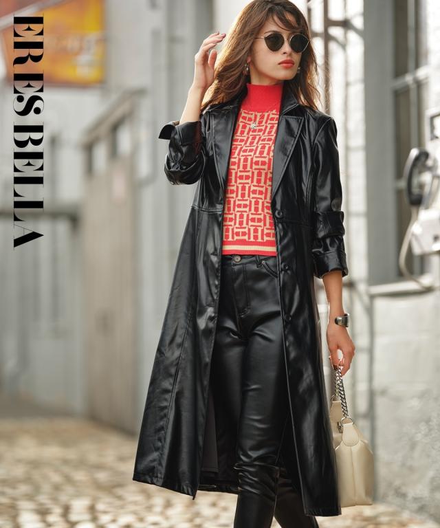 コート アウター レディース フェイクレザー ERES BELLA M/L ニッセン nissen