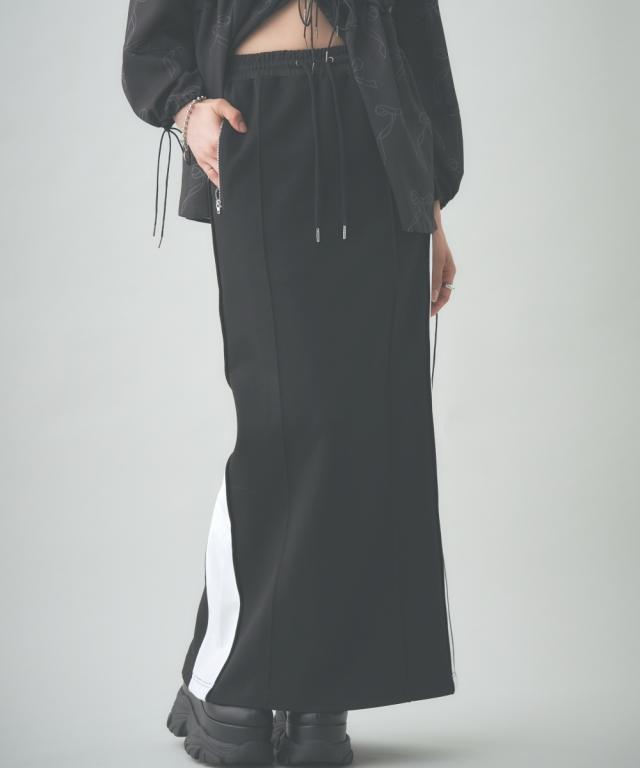 ロングスカート レディース サイドライン スカート  マキシスカート 長め ロンスカ M〜L/L〜LL ニッセン nissen