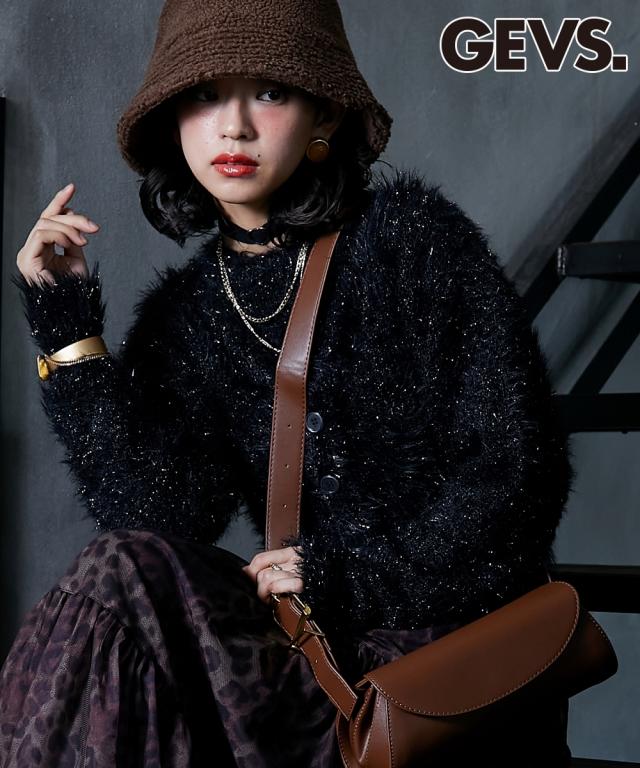 ニット セーター 大きいサイズ レディース 2点セットラメシャギー タンクトップ ＋ プルオーバー GEVS. 対応 冬 6L/8L/10L ニッセン nissen