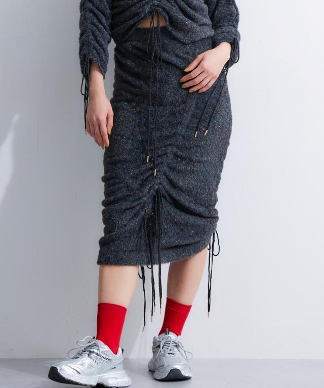 ロングスカート レディース ドロスト ニット スカート 冬  マキシスカート 長め ロンスカ M〜L/L〜LL ニッセン nissen