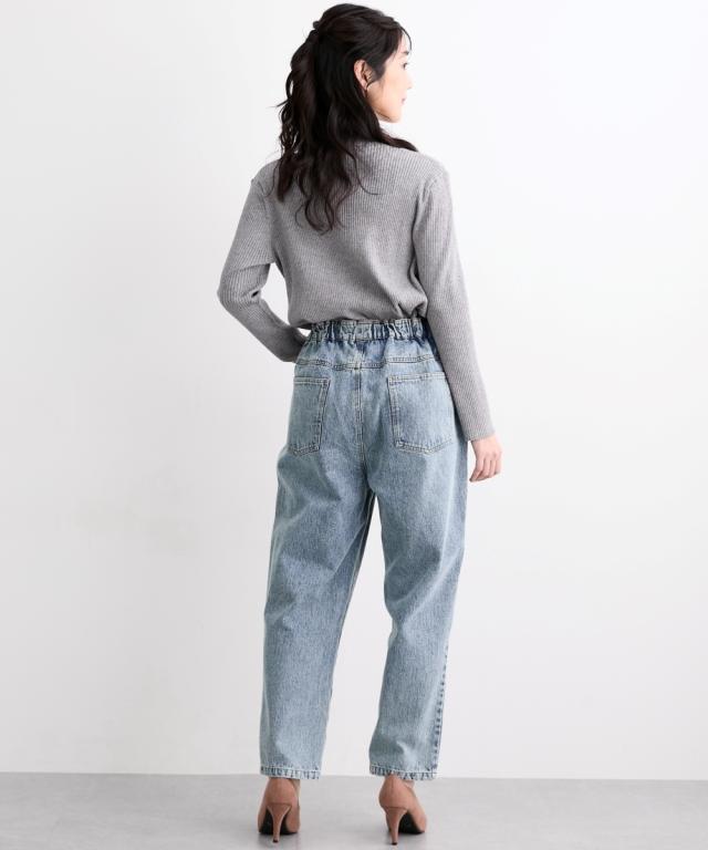 ストレートパンツ レディース 花刺しゅう デニム Hana服 美脚 ボトムス