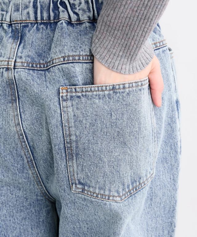 ストレートパンツ レディース 花刺しゅう デニム Hana服 美脚 ボトムス