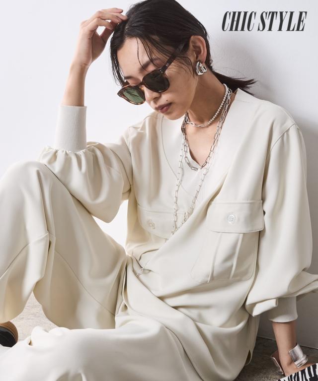 シャツ ブラウス レディース リブ衿 Vネック 有 シックス タイル M〜5L ニッセン nissen