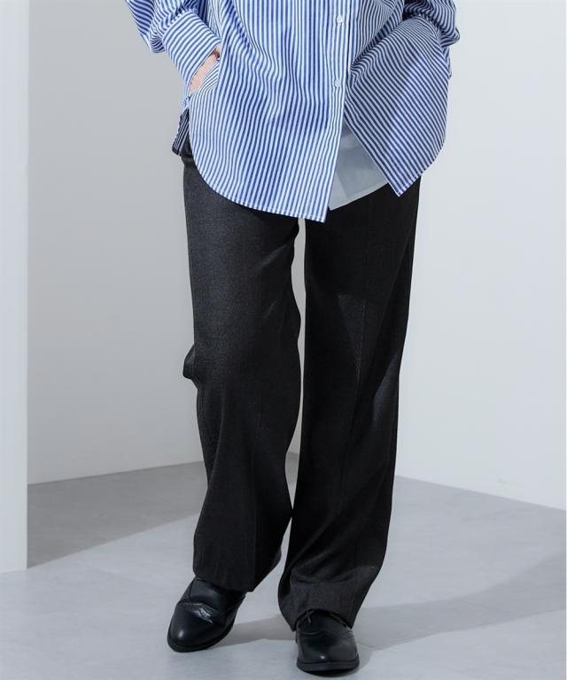 ワイドパンツ レディース デニム トラウザーズ  ゆったり 体型カバー 美脚 ボトムス ズボン M〜L ニッセン nissen