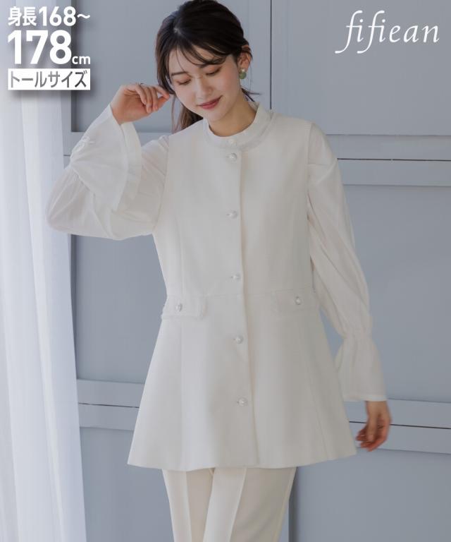 ベスト トールサイズ レディース 高身長 ツイードペプラムジレ fifiean  重ね着 レイヤード LL/3L ニッセン nissen