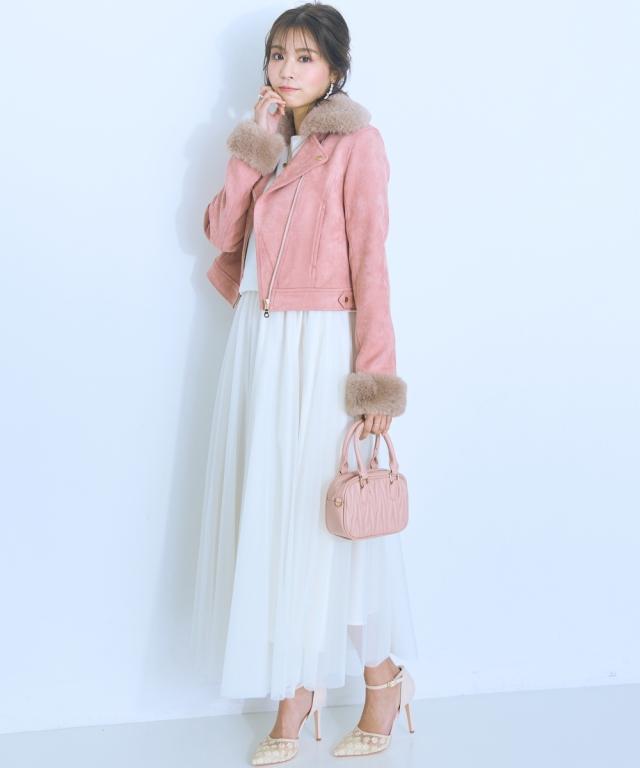 大きいサイズ 2点セット（チェックジャケット＋チュールスカート