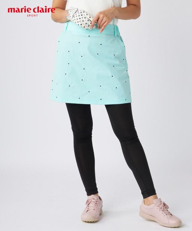 marie claire SPORT スポーツウェア ボトムス レディース marie claire sport レギンス 付き ストレッチ 刺しゅう スカート はっ水 M/L/LL/3L ニッセン nissen