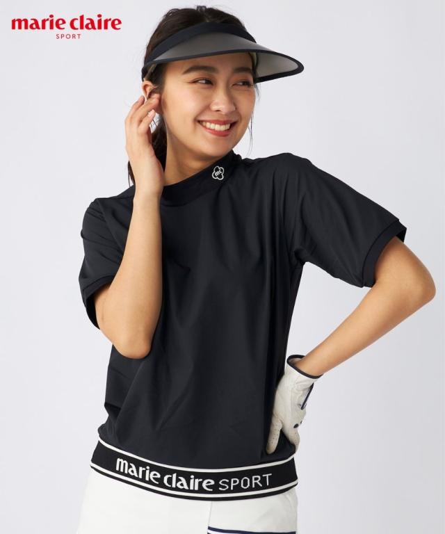 marie claire SPORT スポーツウェア トップス 大きいサイズ レディース marie claire sport マルチ ストレッチ 半袖 モックネック プルオーバー はっ水 ニッセン