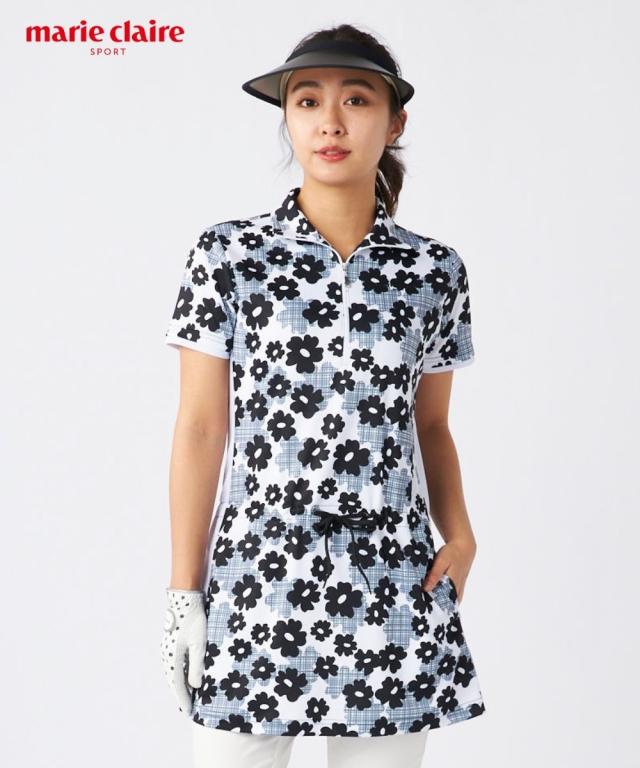 marie claire SPORT スポーツウェア トップス レディース marie claire sport メッシュ ハーフ ジップ チュニック 吸汗速乾 接触冷感 UVカット ニッセン nissen