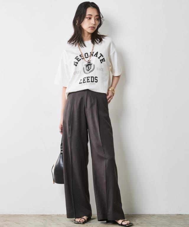 ワイドパンツ レディース レーヨン麻タックワイド パンツ 有 シックス タイル 夏  ゆったり 体型カバー 美脚 ボトムス ズボン M〜5L ニッセン nissen ワイドパンツ レディース レーヨン麻タックワイド パンツ 有 シックス