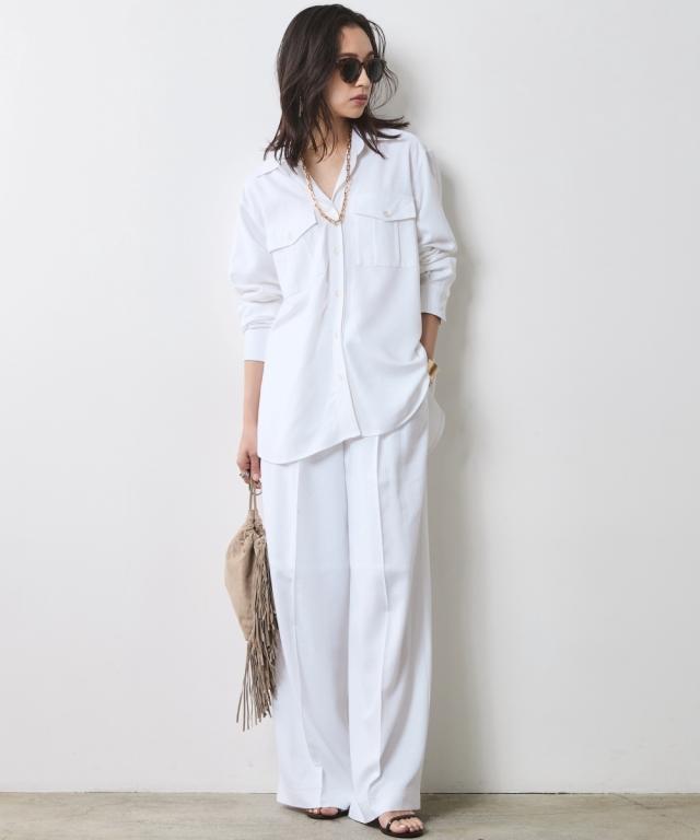 ワイドパンツ レディース レーヨン麻タックワイド パンツ 有 シックス