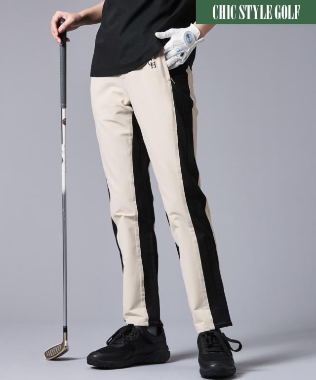 スキニーパンツ レディース 配色切替スリム パンツ 有 シックス タイル ゴルフ 春 夏 秋 美脚 スリムパンツ ズボン M〜5L ニッセン nissen