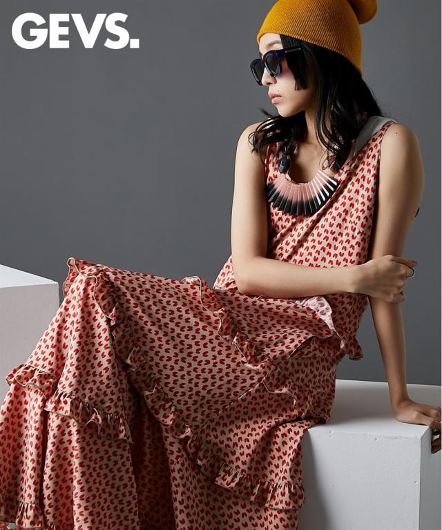 ワンピース ロング マキシ レディース プリント 有 GEVS. 夏 ひざ下  | M〜5L | ニッセン nissen