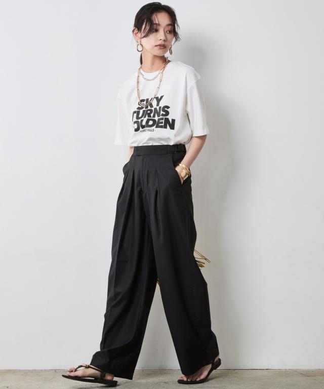 ワイドパンツ レディース タックワイド パンツ 有 シックス タイル 春