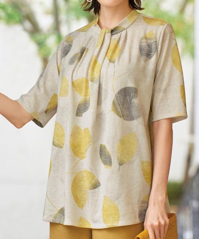 チュニック タック使い カットソー アトランダム 夏 体型カバー お尻隠れる | M/L/LL | ニッセン nissen