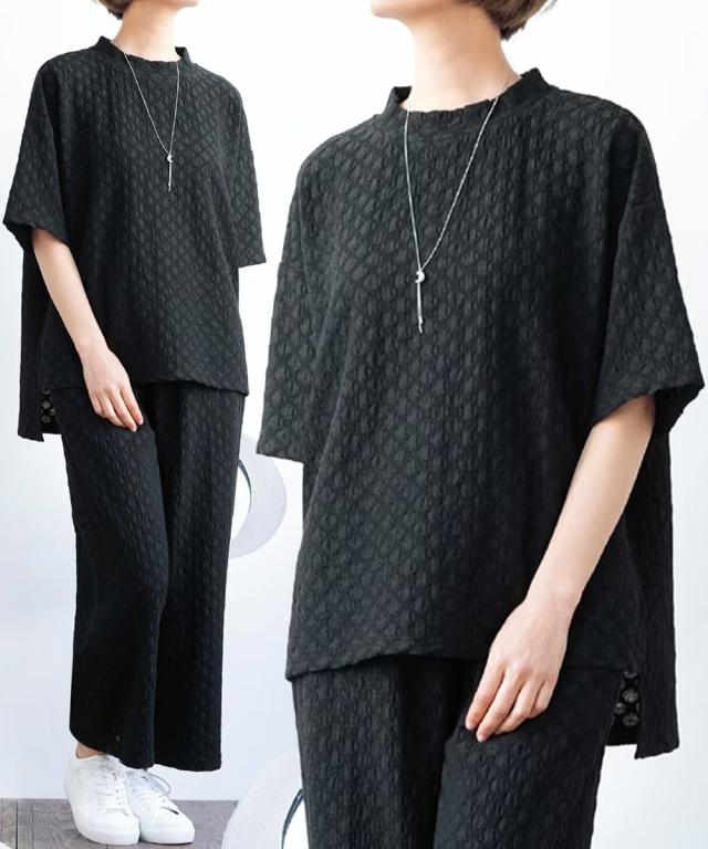 スーツ フォーマル ふくれジャガードリラックスセットアップ アトランダム 夏 セレモニースーツ 母 ママ 卒業式 入学式 | M/L/LL | ニッセン nissen