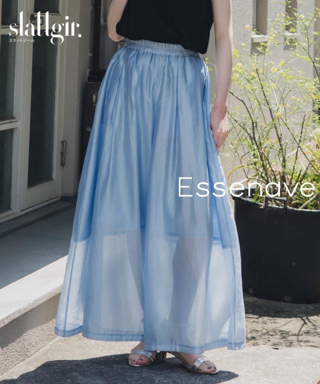 ワイドパンツ トールサイズ レディース 高身長 シャイニーシアーワイド パンツ Essenave 夏 大きいサイズ ゆったり 体型カバー | LL/3L/4L/5L | ニッセン nissen