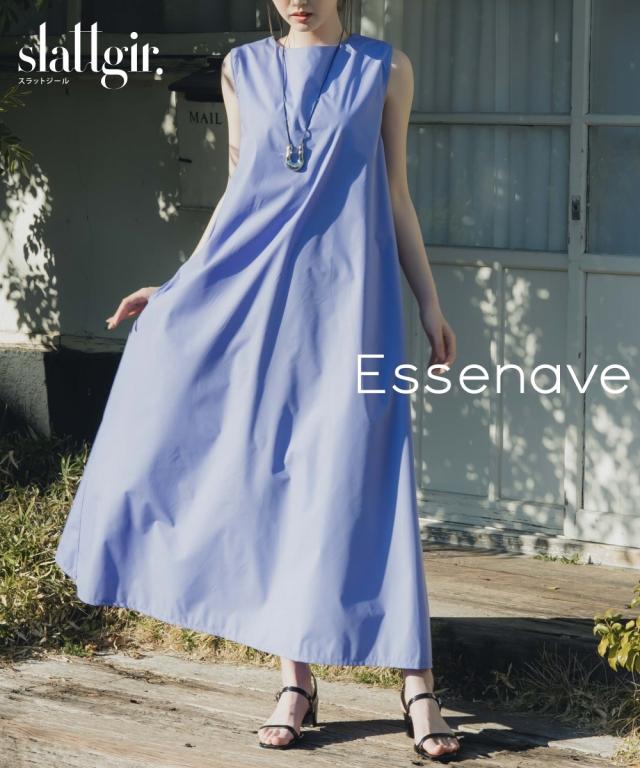 ワンピース ロング マキシ トールサイズ レディース 高身長 ノースリーブ フレア Essenave 夏 大きいサイズ ひざ下 | LL/3L/4L/5L | ニッセン nissen