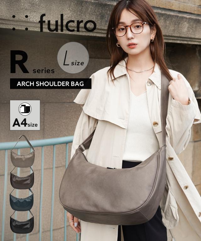レディース fulcro フルクロ R ハーフ ムーン型 ショルダー バッグ A4対応 春 夏 秋 冬 斜め掛け かばん バック かわいい おしゃれ ニッセン nissen