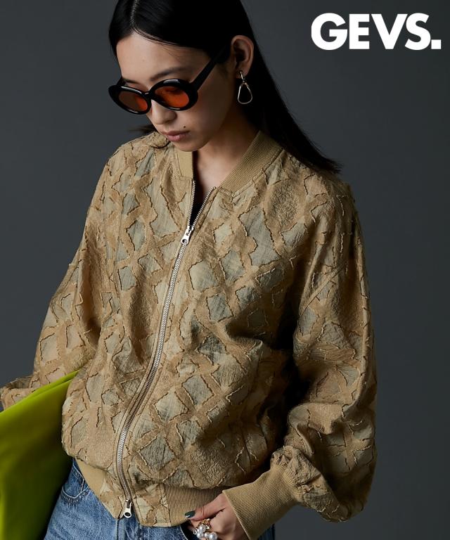 ジャケット アウター レディース カットジャガード ブルゾン GEVS. 春 夏 秋 | 6L/8L/10L | ニッセン nissen