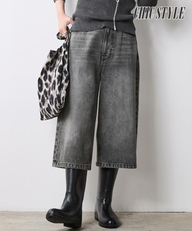 パンツ レディース 綿100％ デニム バミューダ シックスタイル 春 夏 秋 ズボン | 106〜98 | ニッセン nissen