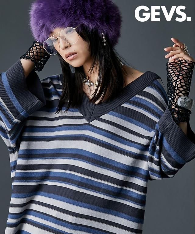 チュニック レディース Vネック ニット GEVS. 体型カバー お尻隠れる | 6L/8L/10L | ニッセン nissen