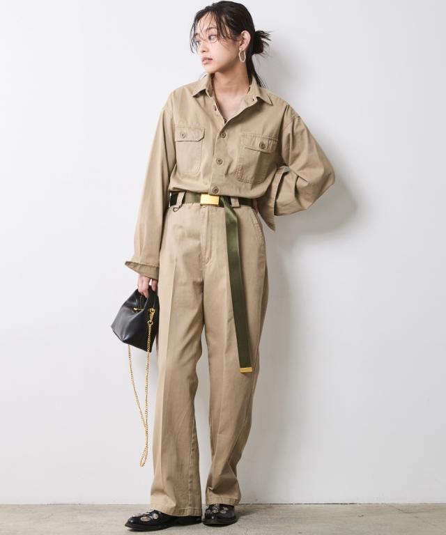 ストレートパンツ レディース 綿100％ チノ パンツ シックスタイル 春