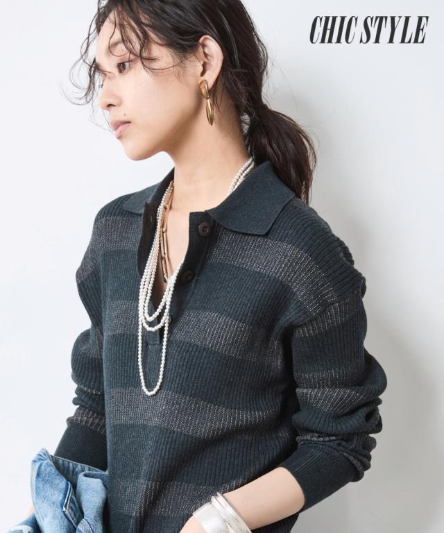 ワンピース ロング マキシ レディース ポロ ニット シックスタイル 秋 ひざ下 | 6L/8L/10L | ニッセン nissen