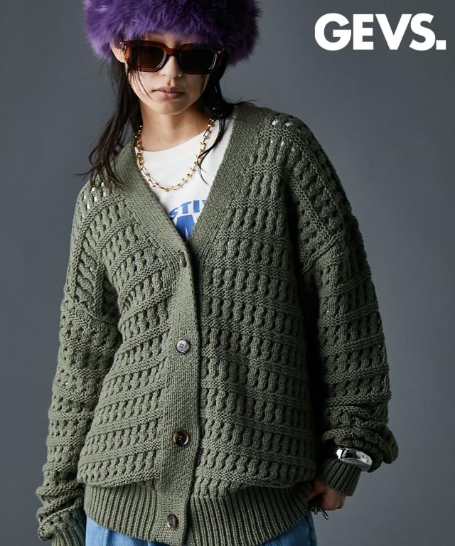 カーディガン レディース ポコポコ Vネック ニット GEVS. 秋 羽織り 冷房対策 | 6L/8L/10L | ニッセン nissen