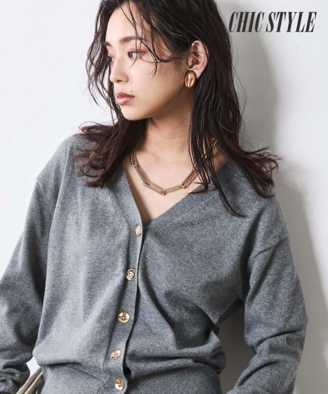 カーディガン レディース 微起毛 Vネック ニット シックスタイル 羽織り 冷房対策 | 6L/8L/10L | ニッセン nissen