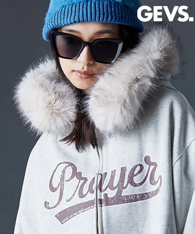 パーカー レディース フェイクファー付き 綿100％ ジップアップ GEVS. フーディ | 6L/8L/10L | ニッセン nissen