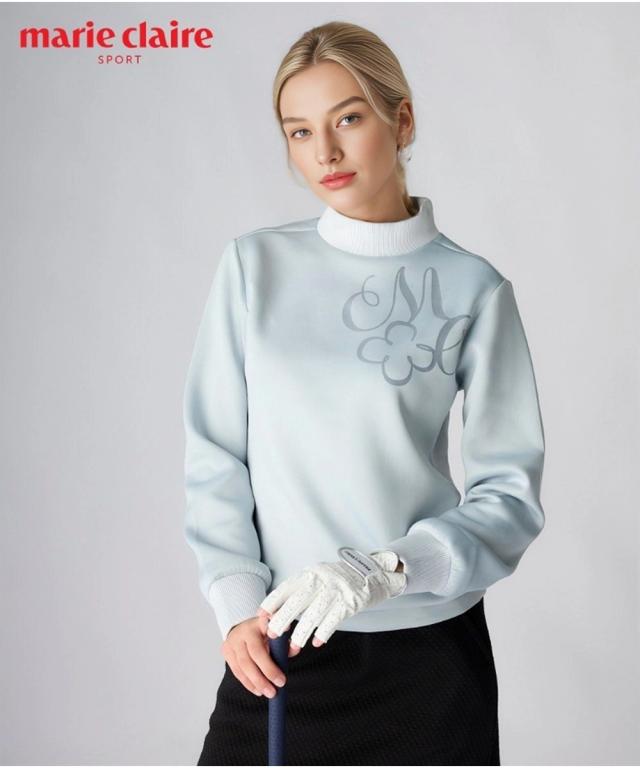 marie claire SPORT スポーツウェア トップス レディース ダンボール ニット 長袖 モックネック プルオーバー marie claire sport 保温 冬 ニッセン nissen