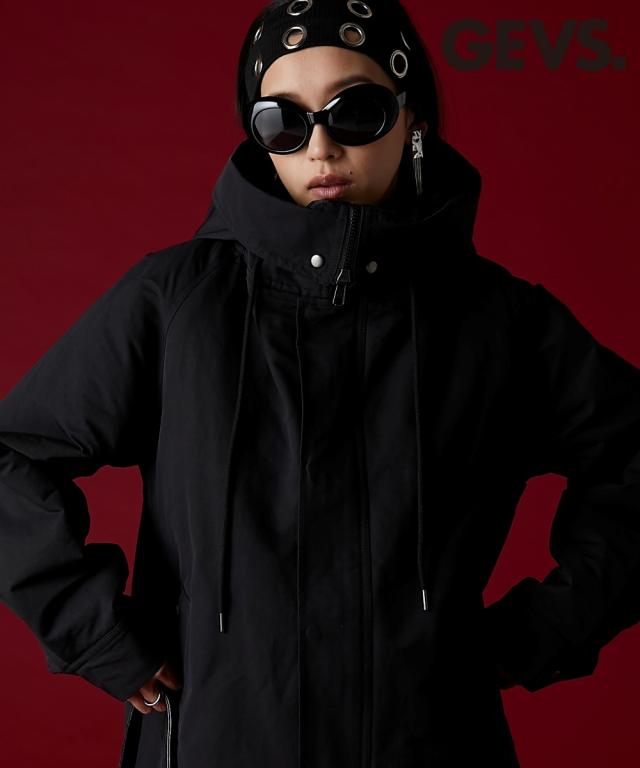 アウター レディース ライナー ベスト 付フーディ ショート コート GEVS. | M〜5L | ニッセン nissen