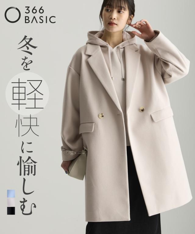 コート アウター レディース 軽やかフェイクウールチェスター 冬 | L/LL/3L | ニッセン nissen