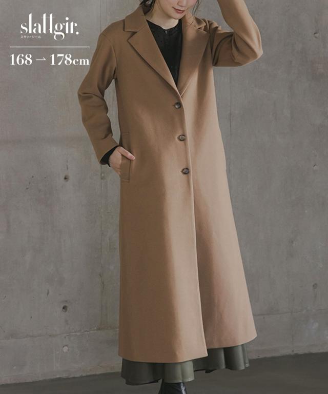 コート アウター トールサイズ レディース 高身長 ニット メルトン ロング チェスター 冬 大きいサイズ | M/L | ニッセン nissen