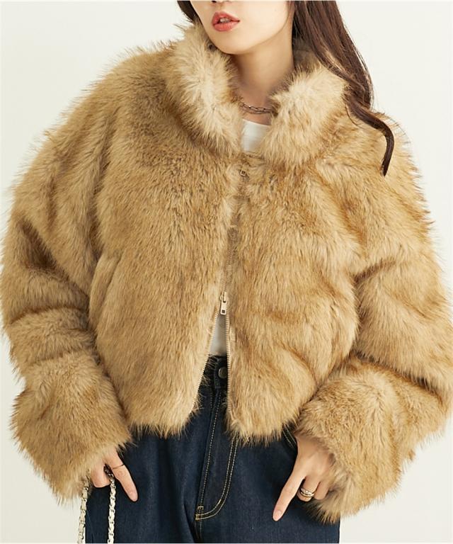 ジャケット アウター レディース フェイクファー 冬 ニッセン nissen