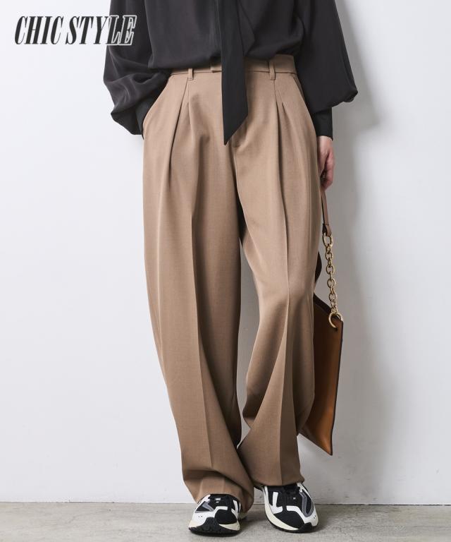 テーパードパンツ レディース バレルレッグ スラックス シックスタイル 春 秋 美脚 ボトムス ズボン | M〜5L | ニッセン nissen