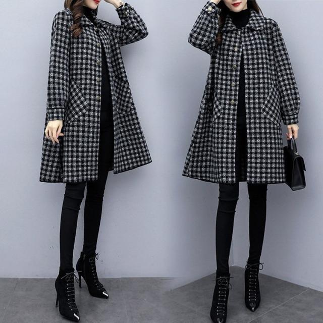 チェスターコート レディース 秋冬 40代 チェスターコート　チェック柄 ミディアム丈 ラシャコート Aライン厚手オーバー アウター 通勤 着痩せ オシャレ 大人