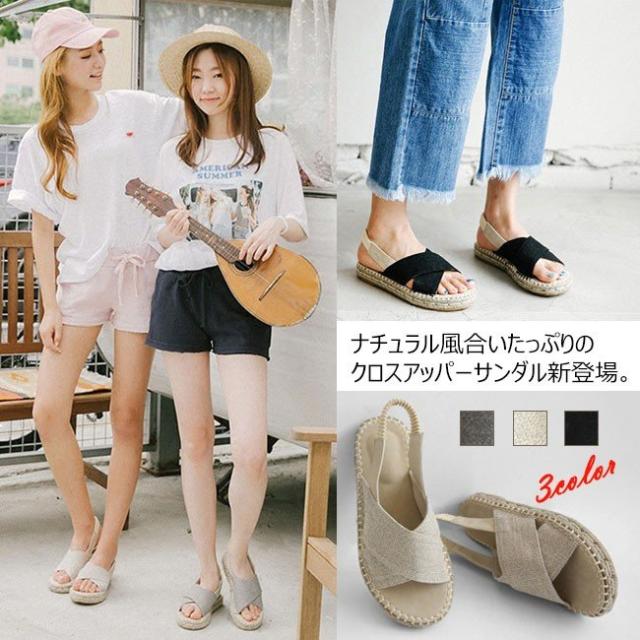 サンダル レディース 厚底 ぺたんこ ローヒール 無地 カジュアル 靴 美脚 歩きやすい ラクチン 春 2020夏新作