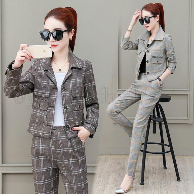 春コーデ レディース セットアップ レディース パンツ スーツジャケット 2点セット チェック柄 お洒落 通勤 入学式 卒業式 セレモニー 母 フォーマル オフィス
