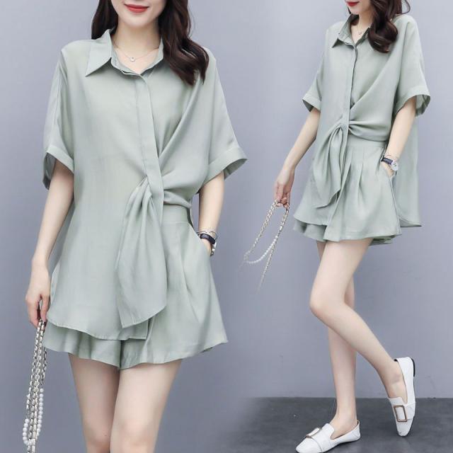 セットアップ レディース 40代 春夏 UVカットセットアップ通勤 長袖ブラウス ショットパンツ 2点セット カジュアルセット オシャレ 韓国風 ゆったり 大人 新作