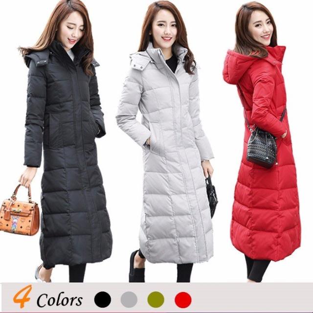 S〜4XL ダウンコート ダウンジャケット レディース ロングダウンコート ロングコート 秋冬 カジュアル 厚手 アウター 90％ダウン シンプル 冬服