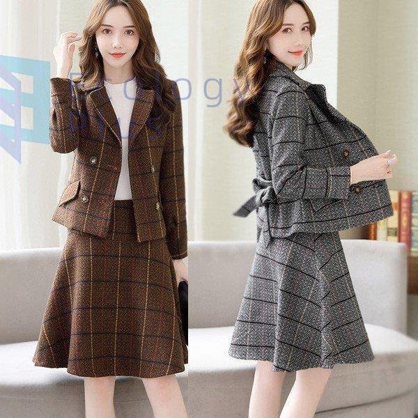 セットアップ レデース 秋 冬 スカート スーツジャケット 2点セット ウール混コート お洒落 上品 大人 通勤 二次会 入学式 入園式 ママコーデ 30代 40代