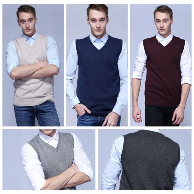 ニットベスト メンズ Vネック セーター ベスト 大きいサイズ インナーベスト トップス 前開き 男性 オフィス ビジネス スリム 春秋 カジュアル 30 40 50代