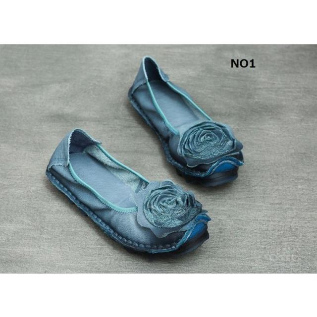 フラットシューズ レディースシューズ 革靴 レザーシューズ ローファー 歩きやすい 花飾り 靴 シューズ 美脚 おしゃれ