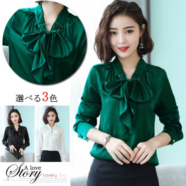 ブラウス レディース おしゃれ トップス シャツブラウス シフォン フォーマル とろみシャツ シフォンブラウス 長袖 白ブラウス きれいめ 通勤 OL 30代 40代 50代