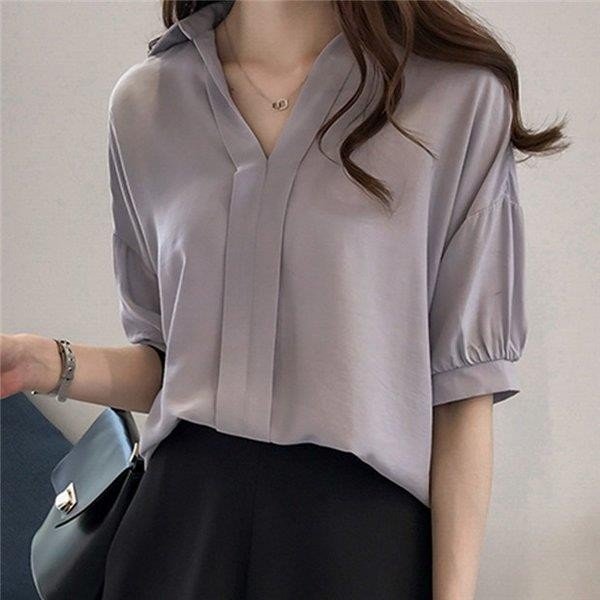 シャツ 薄手 夏 シフォン ｖネッ 夏物 カジュアル 日焼け止め おしゃれ ゆったり 大人 レディース トップス 着痩せ