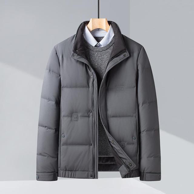 ダウンジャケット メンズ ショート丈 無地 ビジネス対応 暖かい 防寒対策 保温 着膨れしにくい 冬 大きいサイズ